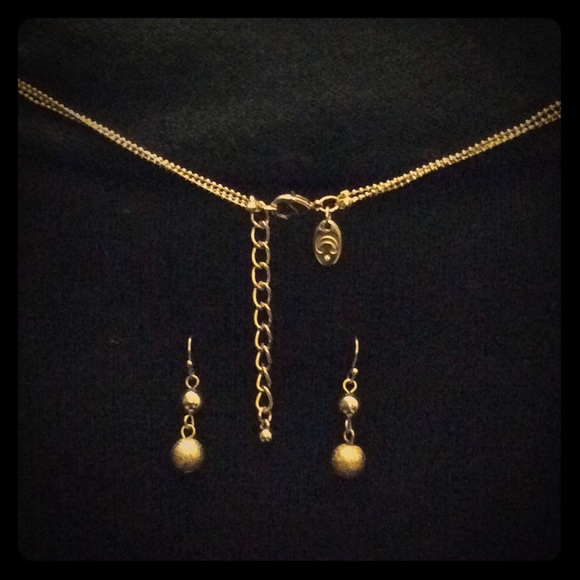 Jewelry | Golden Beaded Tripple Chain Earrings Set | Poshmark